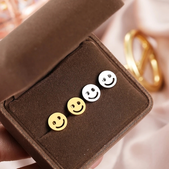 Jewelry | Stainless Steel Smiley Face Stud Earrings | Poshmark